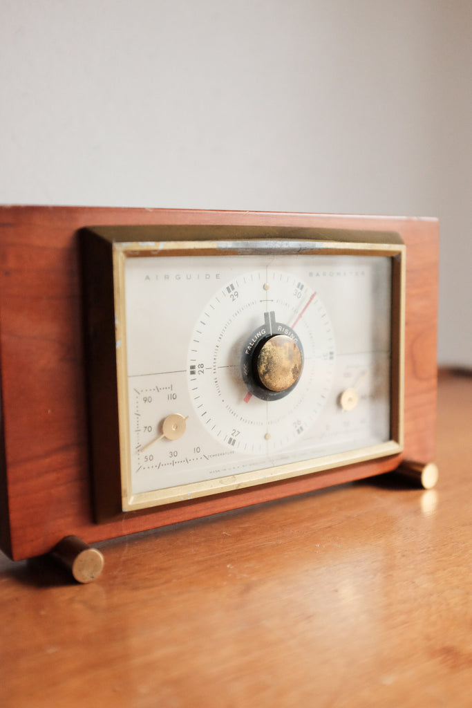 Airguide Barometer Wood and metal science dial weather instrument ...